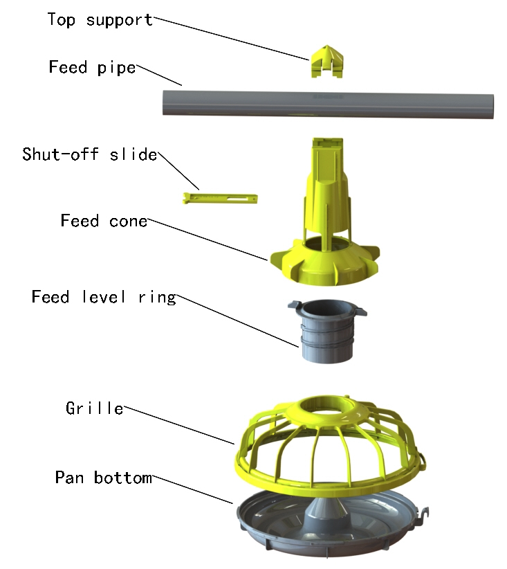 Feeder with grills - Poultry equipment and livestock building integrator